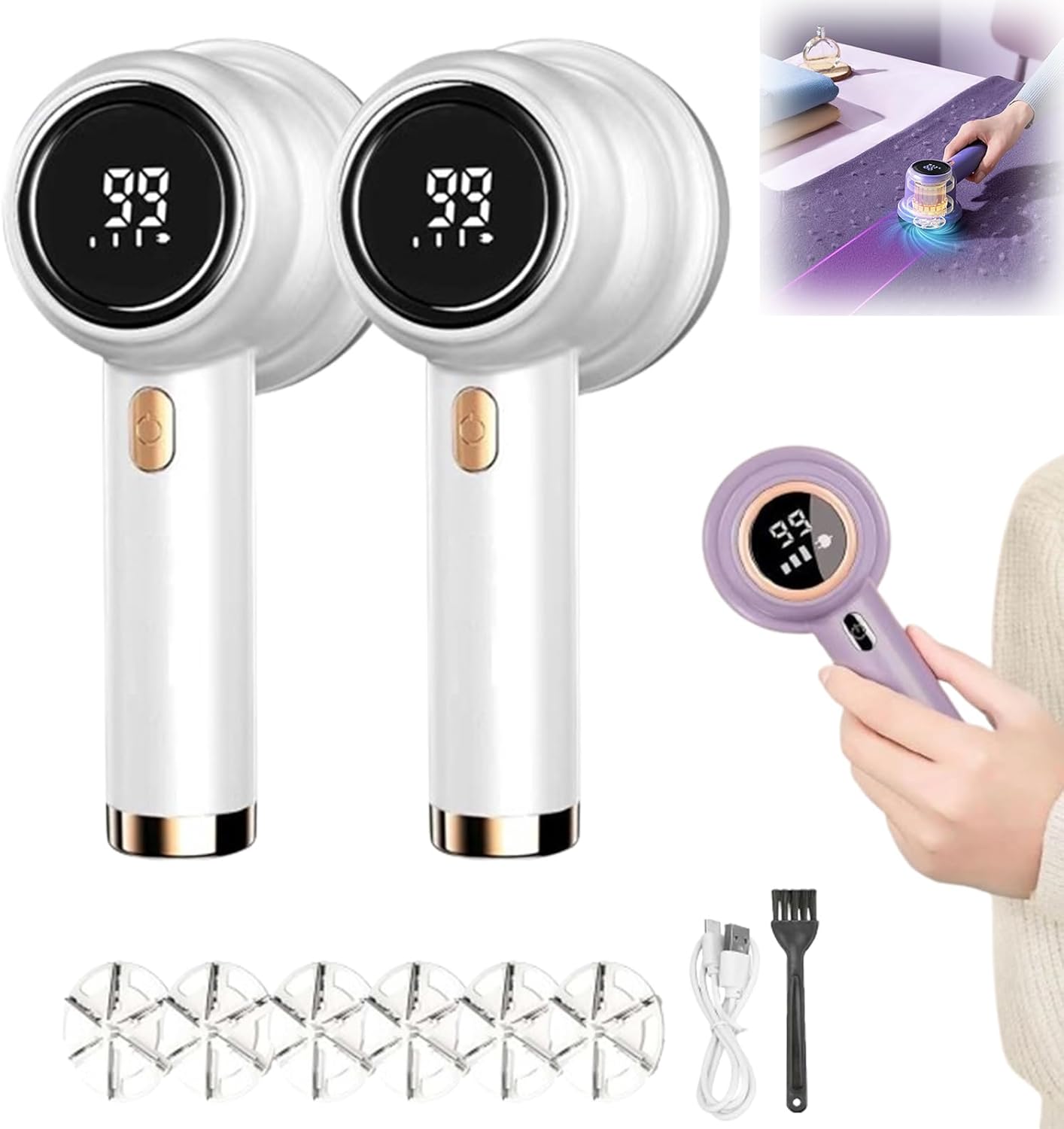 Sissty Rechargeable Fabric Shaver for Clothing, Couch Shaver, Clothes ...