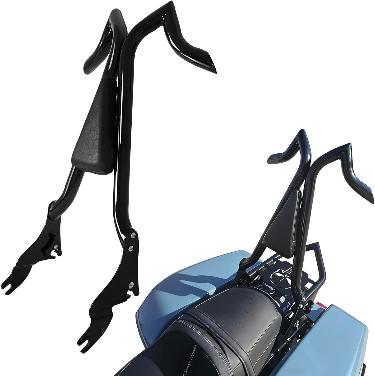Sissy Bar Backrest for Harley Davidson 1-1/2" Bar Detachable Passenger ...