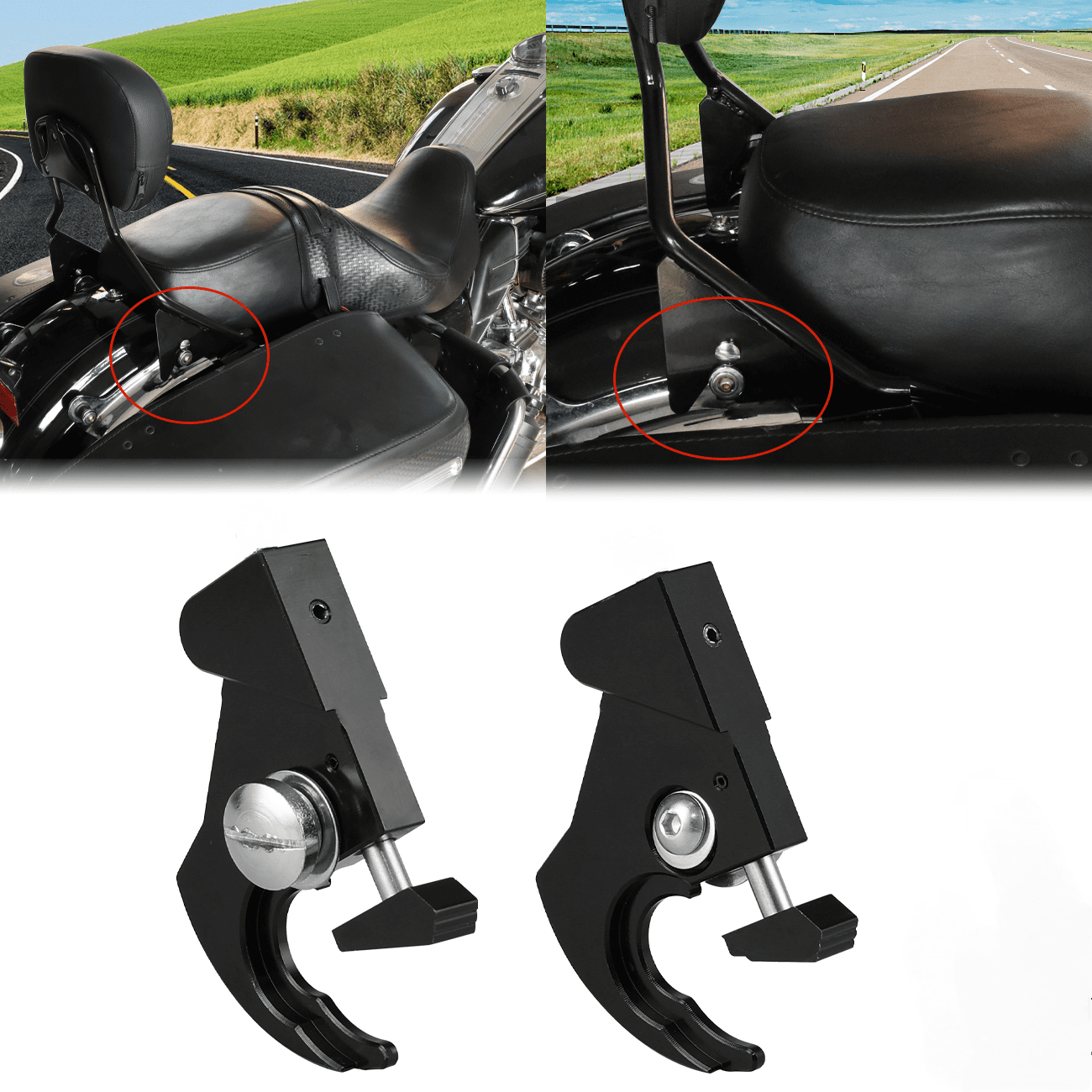 Sissy Bar Luggage Rack Detachable Locking Latch Kit Compatible With For ...