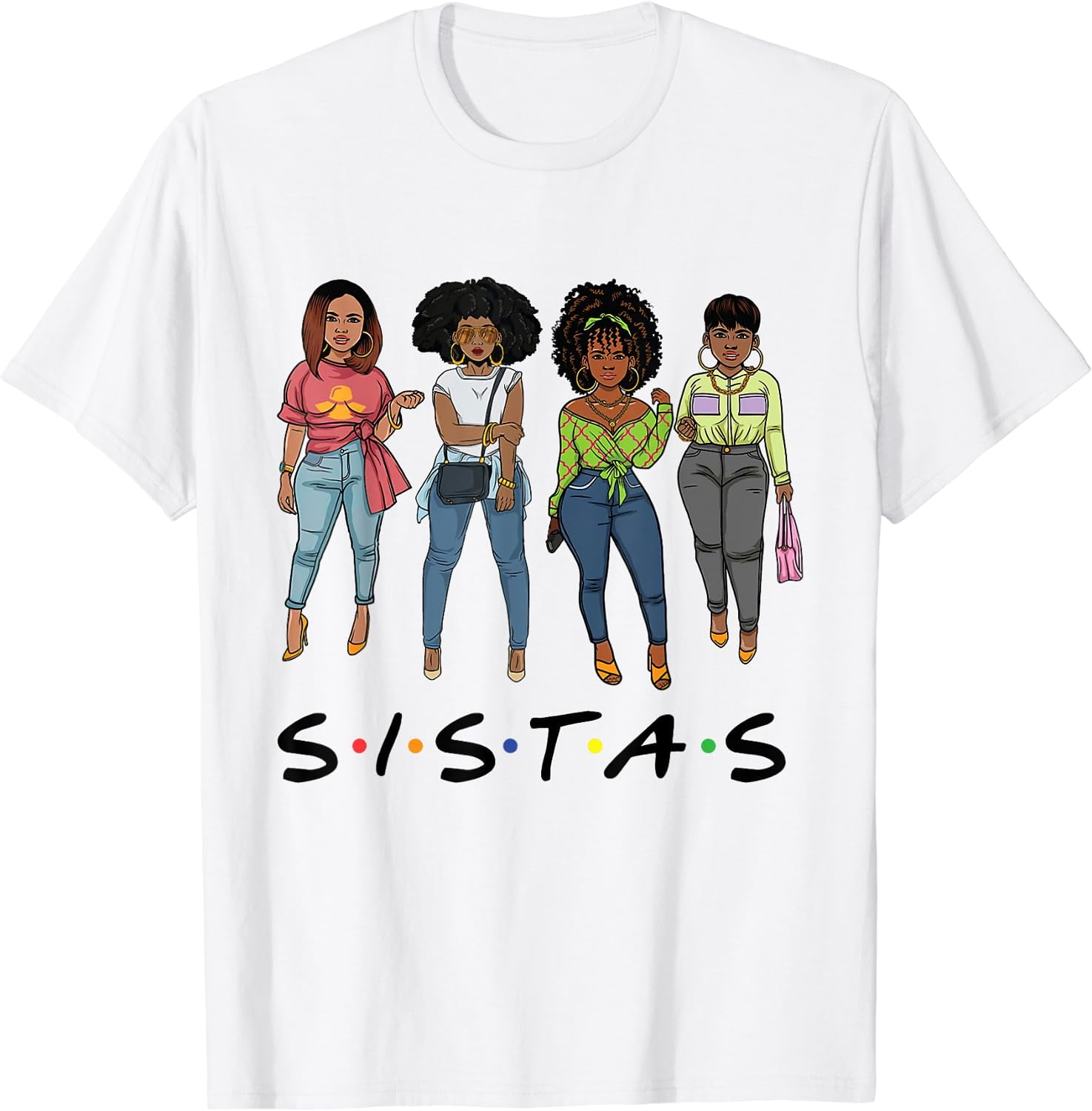 Sistas Afro Women Together Melanin Queen T-Shirt White - Walmart.com