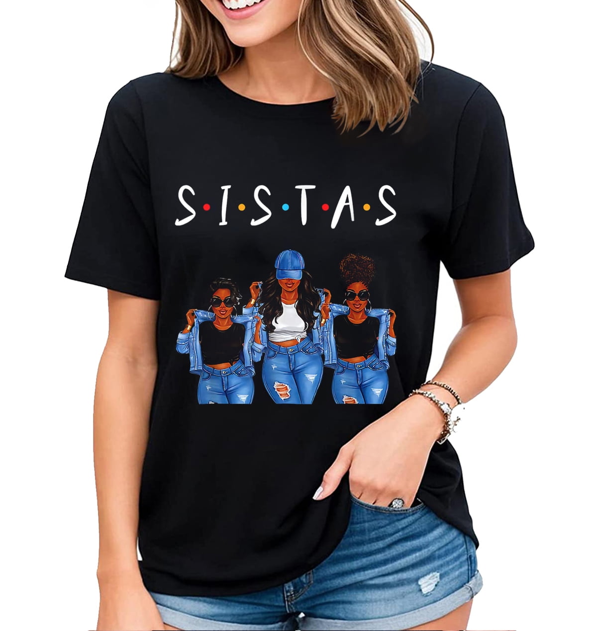 Sistas Melanin Shirt Women Black History Month African Queen T-Shirt Black Large - Walmart.com
