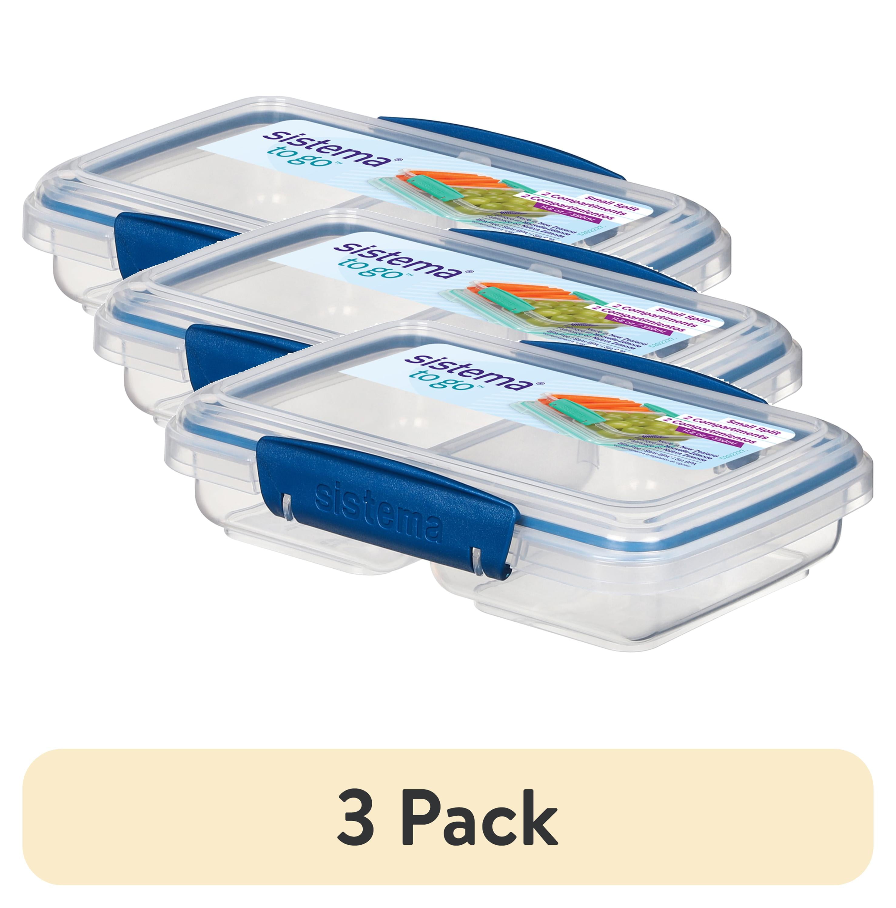 (3 pack) Sistema 1.4 Cup Small Split To Go Food Storage Container, Blue ...