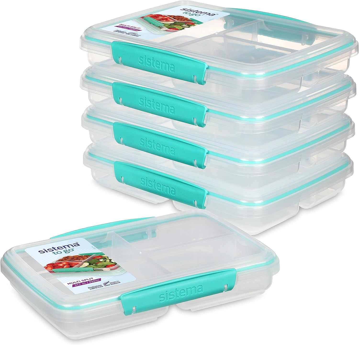 Sistema 5-Piece Food Storage Containers with 3 Compartments and Lids ...