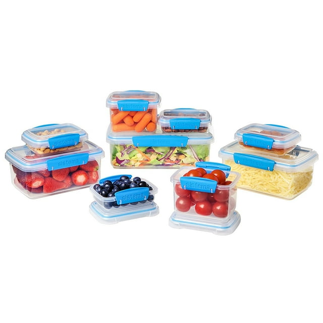 Sistema KLIP IT Accents Collection Food Storage Containers, Clear/Blue ...