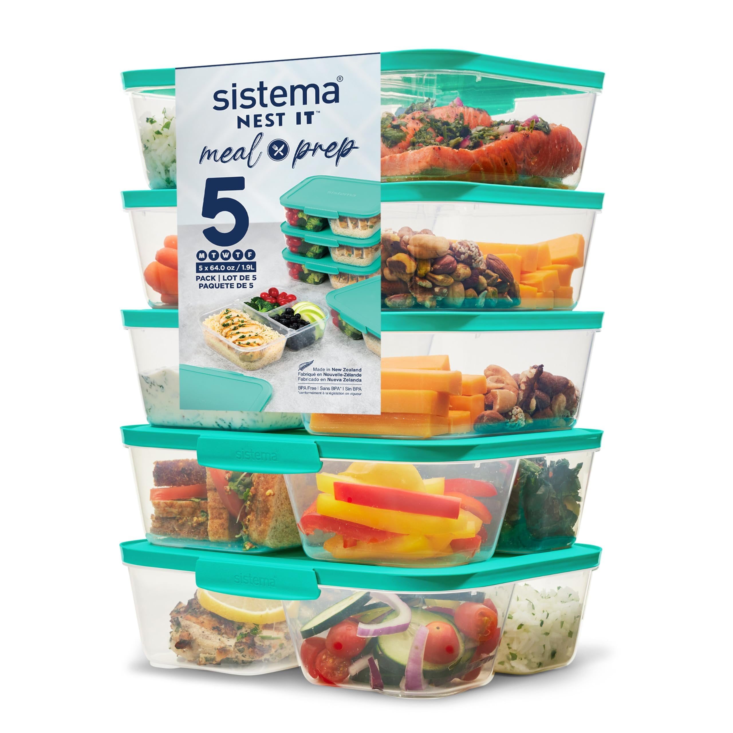Sistema NEST IT Meal Prep Containers 1.9 L Airtight Food Storage ...