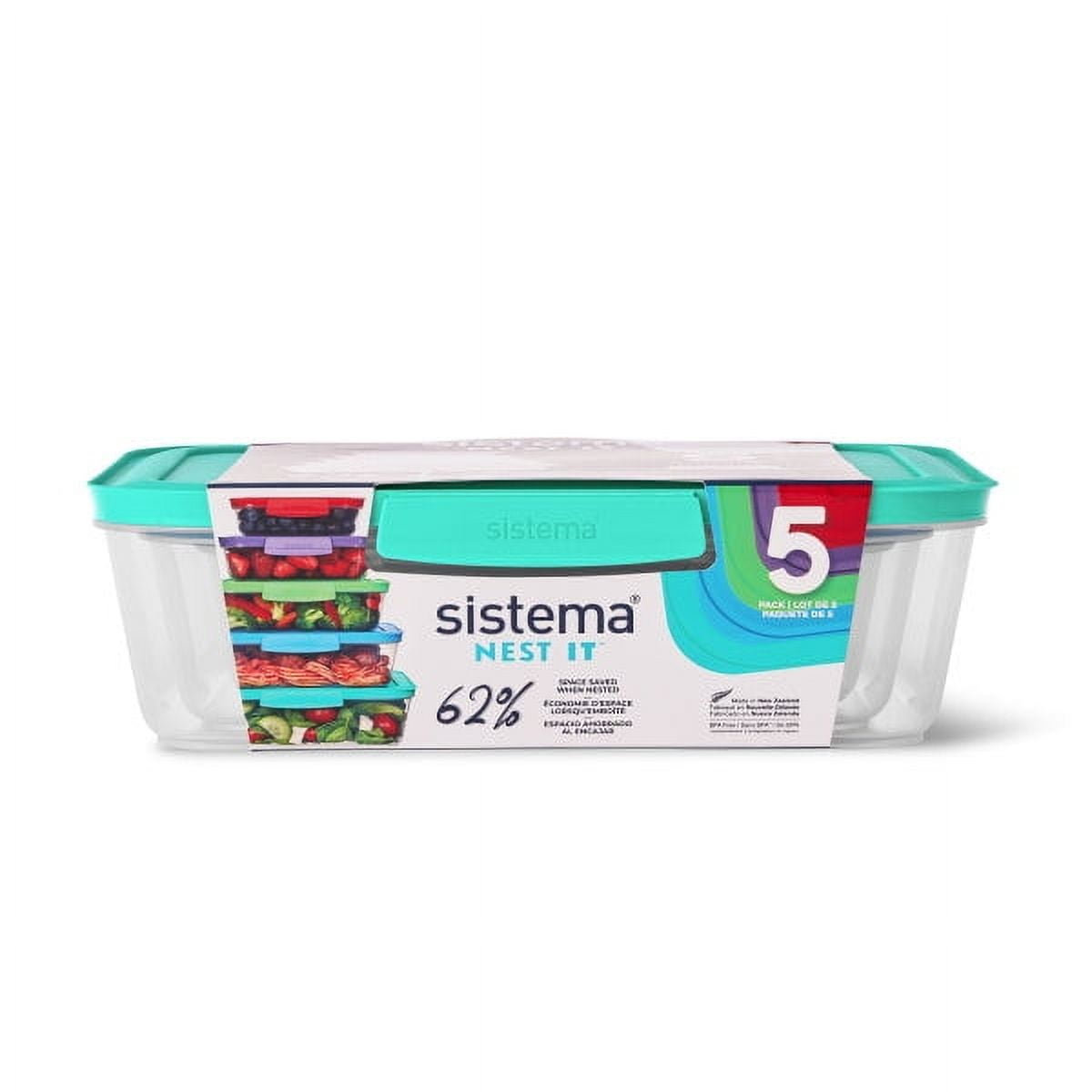 Sistema Nest It Food Storage Containers with Lids, 5 Pack - Walmart.com