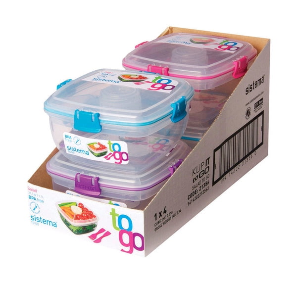 Sistema To Go 37 Food Storage Container Assorted (Pack of 4) - Walmart.com