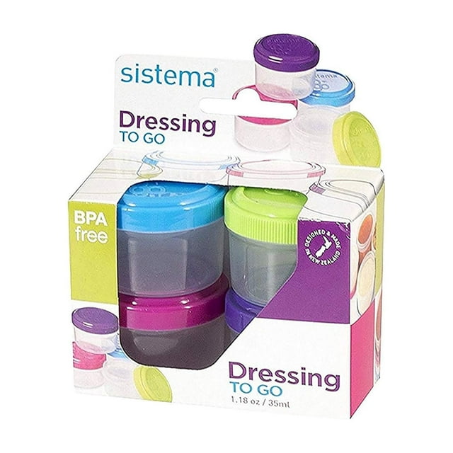 Sistema Portable & Reusable Salad Dressing Containers, Travel-Friendly ...