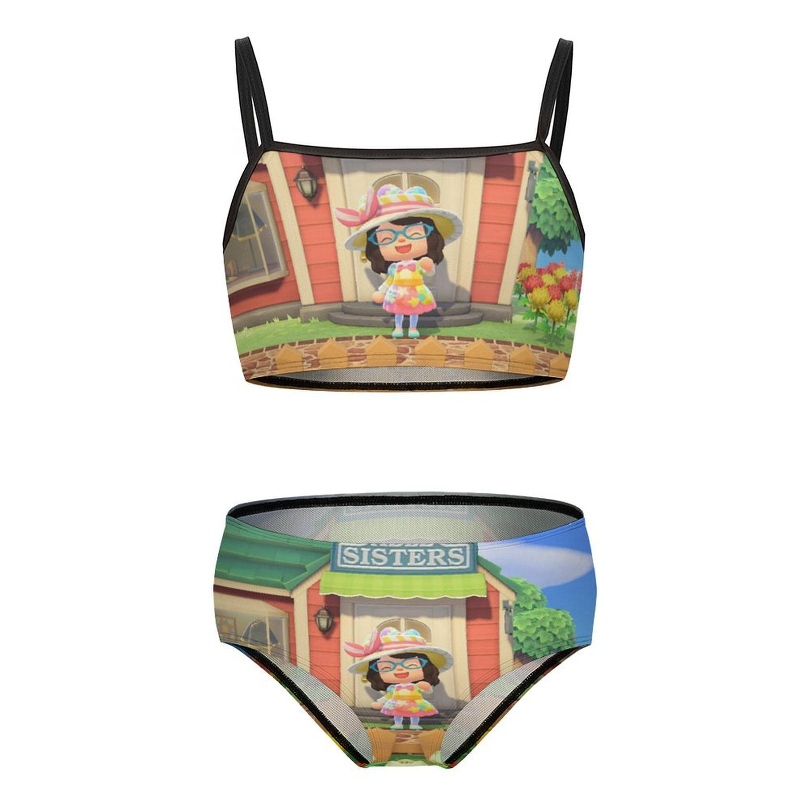 Sister Animal Crossing New Horizons Children's Swimsuit Girls Swimwear ...