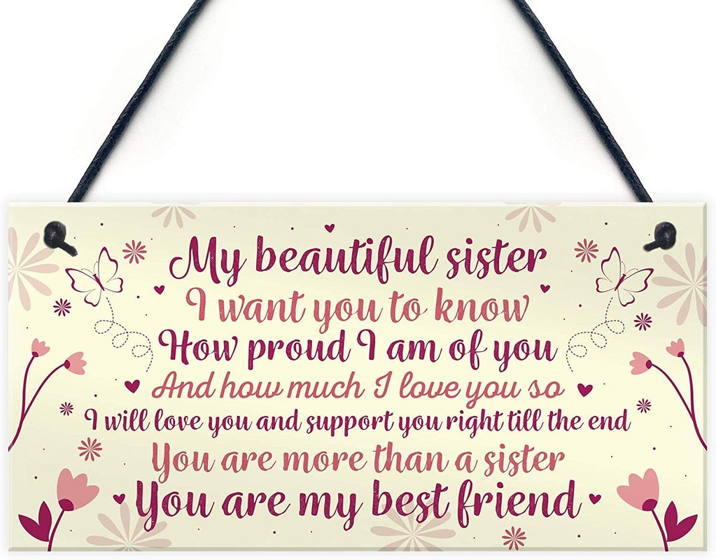 Sister Birthday Card Gift Hanging Plaque Sister Gifts For Christmas ...
