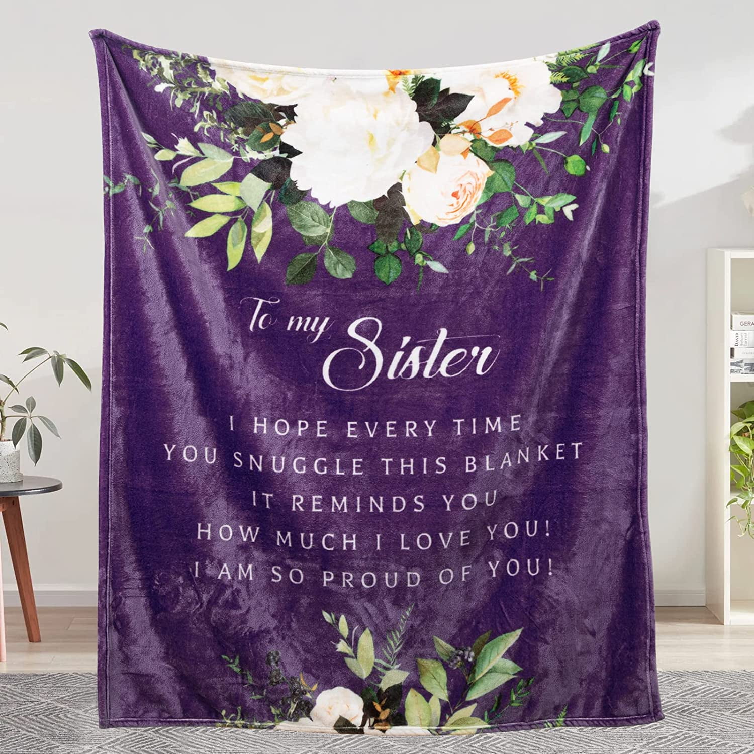 Sister Blanket Soft Throw Blanket Purple, Sister Birthday from Sister ...