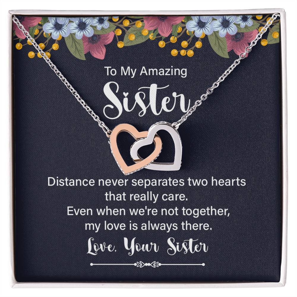 Sister-- Distance Never Separates Two Hearts - love knot necklace ...