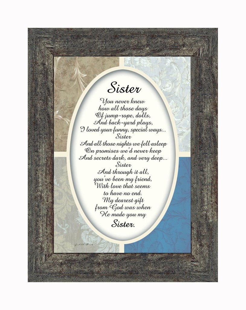 Sister, For My Sister, Special Gift for Sister from Sibling, Framed ...