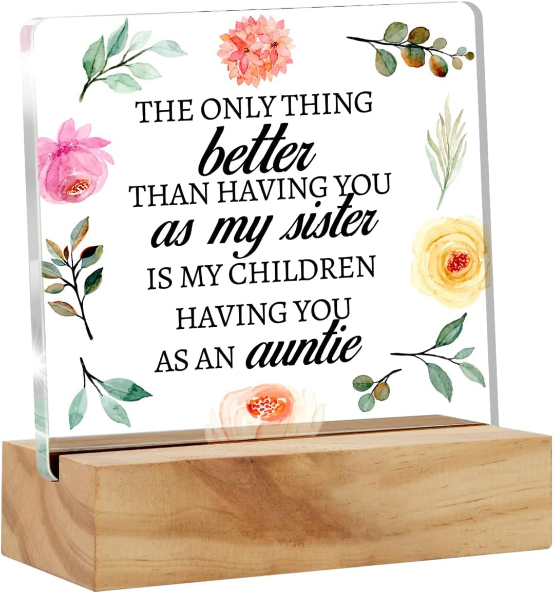 Sister Gift from Sister Desk Decor Aunt Acrylic Desk Sign Decoration ...