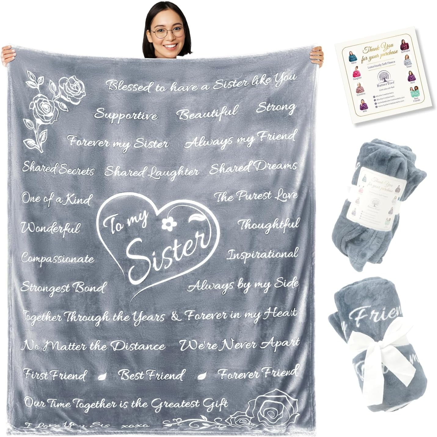 Sister Gifts Blanket for Sisters from Brother or Sister, Unique ...