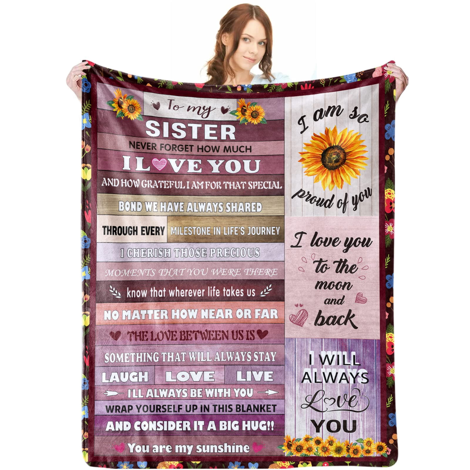 Sister Gifts Blanket, Sisters Gifts from Sister, Sister Blanket with ...