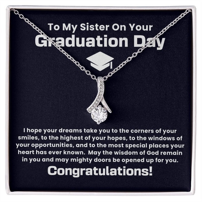 Sister Graduation Jewelry Gift School Senior College Bachelor Masters ...