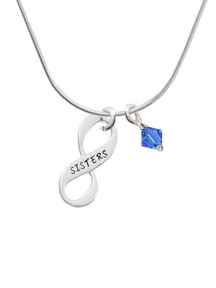 Sister Infinity Sign - Blue Bicone Crystal Necklace - Walmart.com