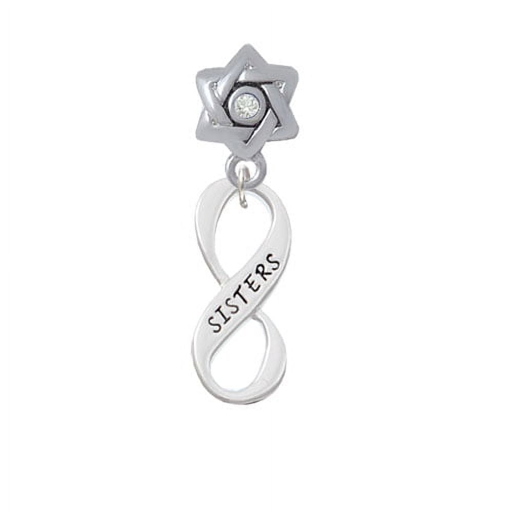 Sister Infinity Sign - Star of David with Clear Crystal Charm Bead ...