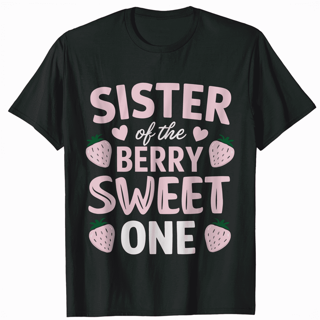 Sister Of The Berry Sweet One Strawberry First Birthday T-Shirt ...