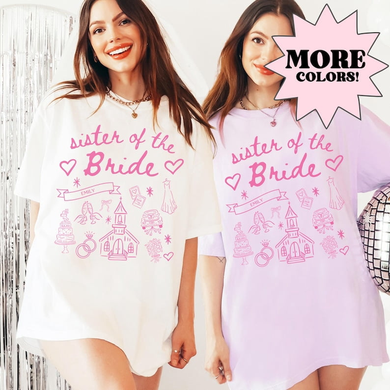Sister Of The Bride Tee - Maid Of Honor MOH Gift Bridal Party Sister ...