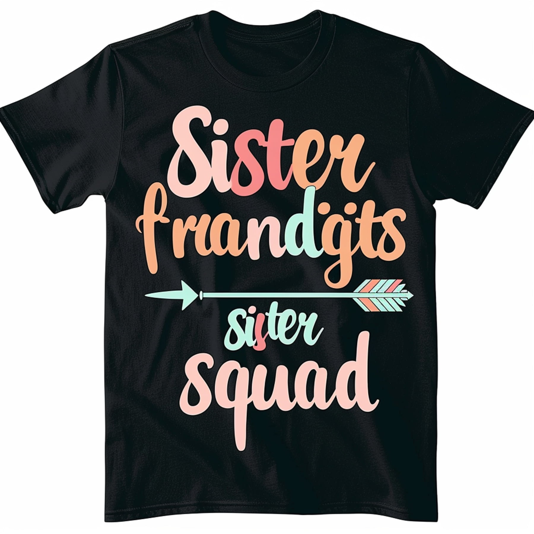 Sister Squad Vintage Inspired Graphic T Shirt Cute 'Sister Frandigits ...