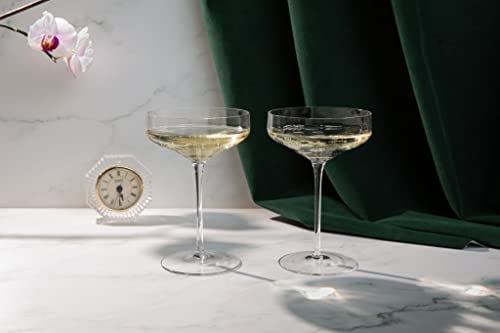 Sister.ly Drinkware Opulent Angled Cocktail Coupe Glasses, 8 oz ...