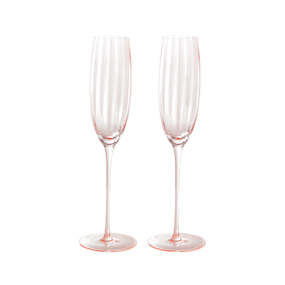 Sister.ly Drinkware, Pink Ribbed Champagne Flutes, Set of 2 - Walmart.com