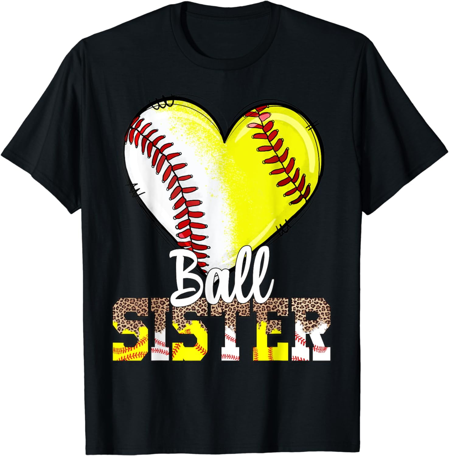 Sister of Both Baseball Softball Siblings Family Matching T-Shirt ...