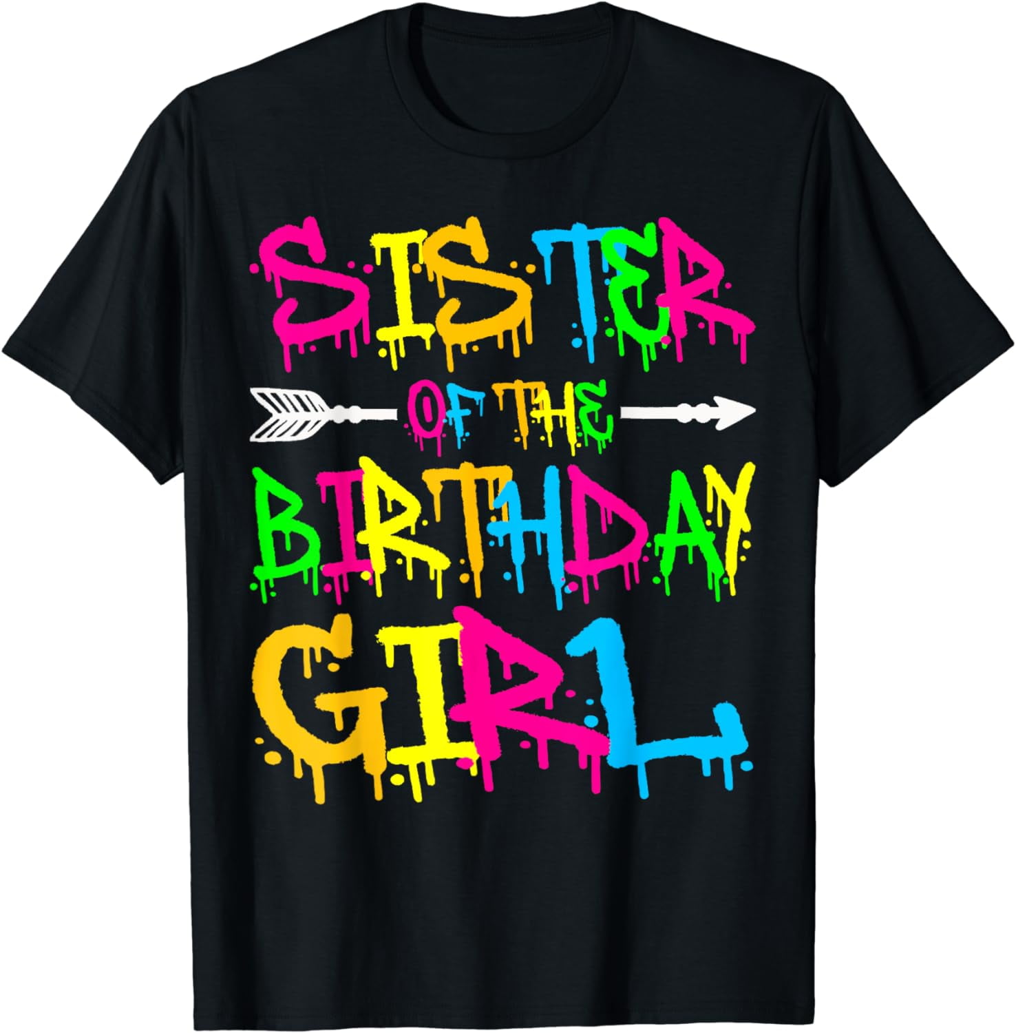 Sister of the Birthday Girl Retro 80's Party T-Shirt - Walmart.com