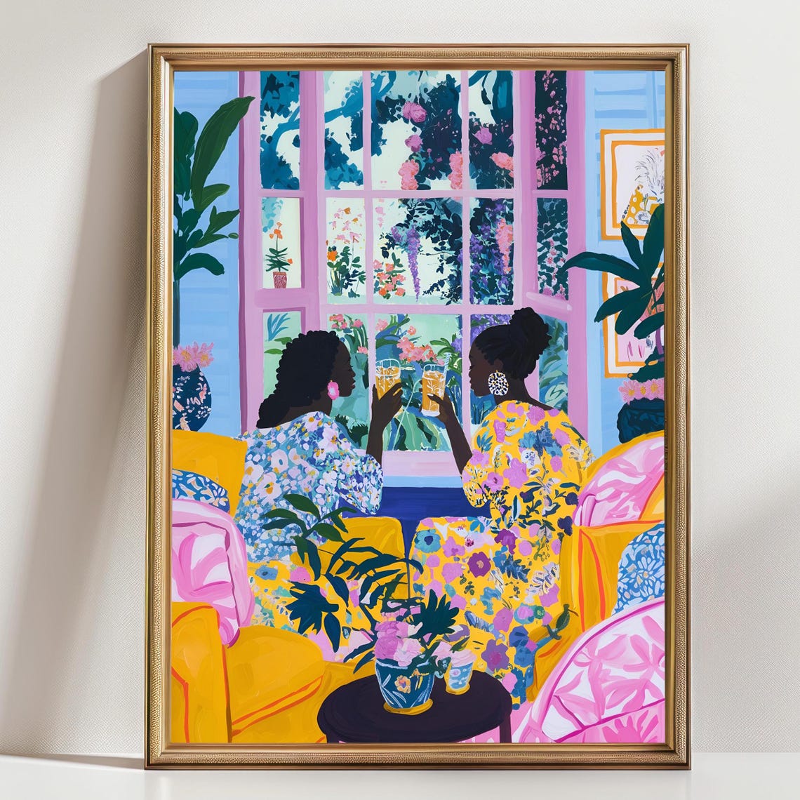 Sisterhood Art Print – Vibrant Black Women Painting, Afrocentric ...