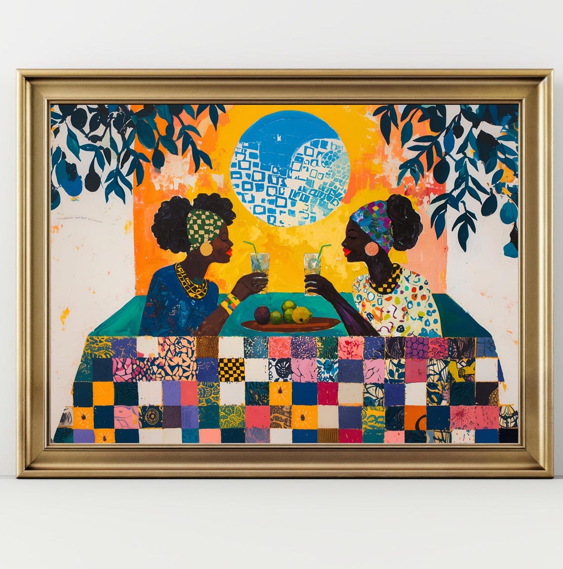 Sisterhood Art Print – Vibrant Black Women Painting, Afrocentric ...
