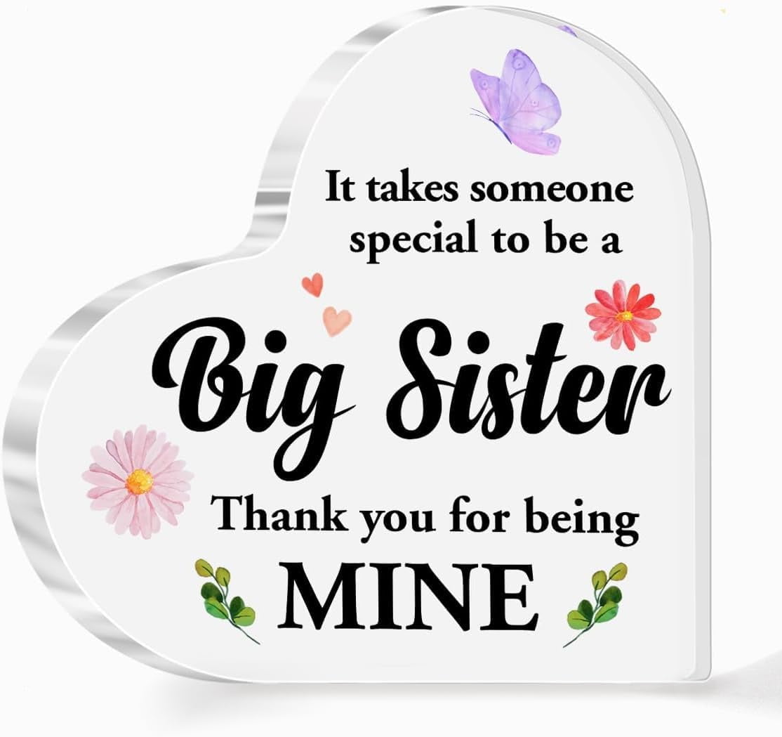 Sisters Gifts From Sister Acrylic Heart Sign,Big Sister Birthday Gift ...