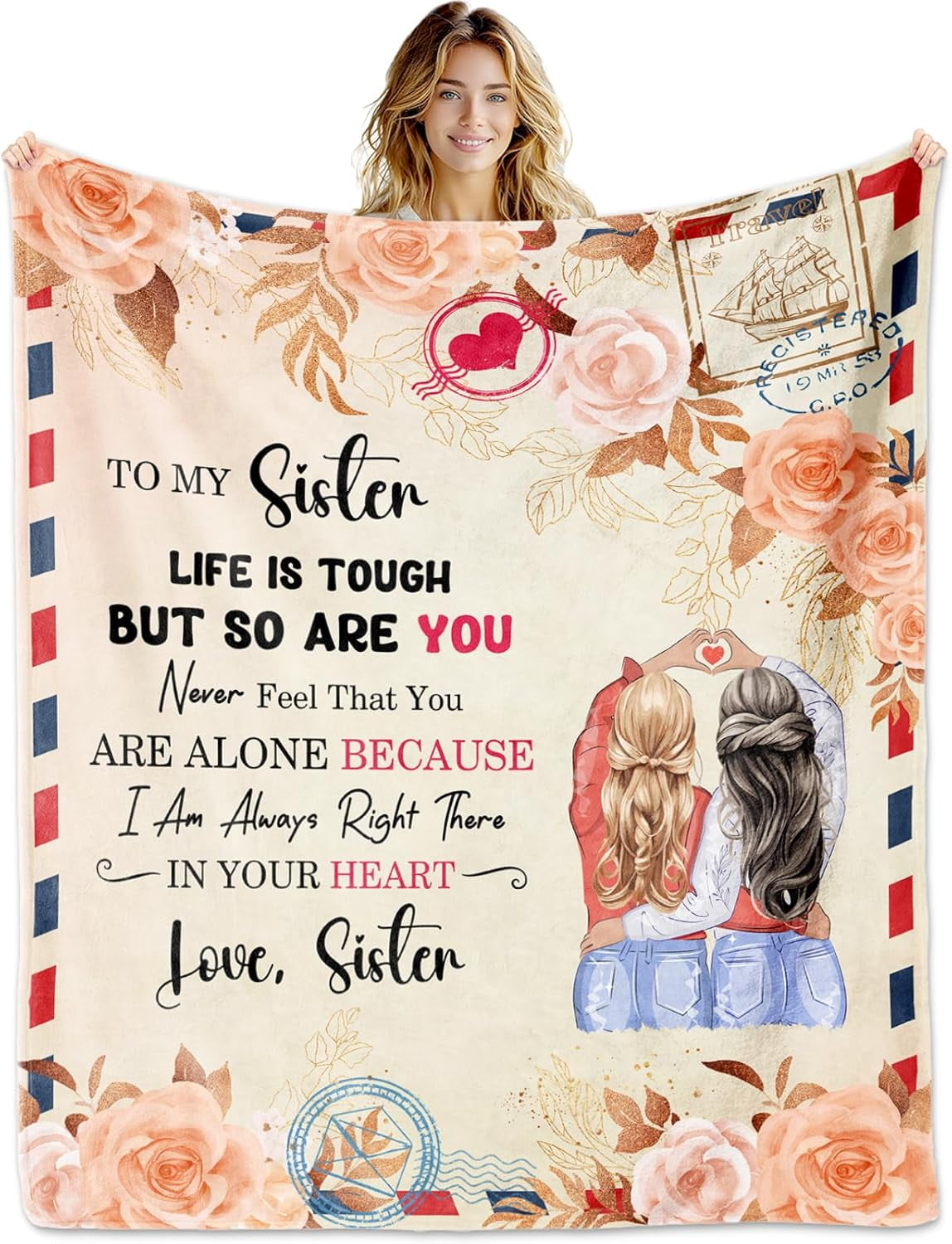 Sisters Gifts from Sister, Sister Gifts Blanket , Sister Birthday Gifts ...