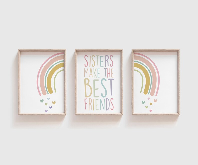 Sisters Make The Best Friends Quote Poster, Set of 3 Inspirational ...