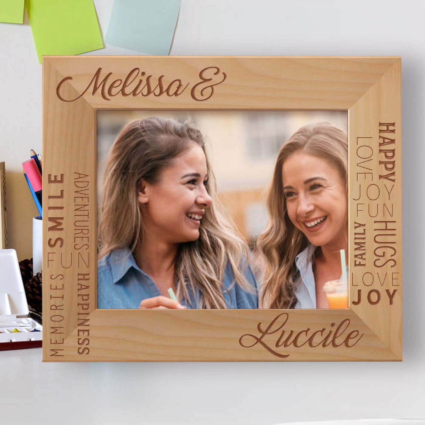 Sisters Memories Smile Fun Adventures Personalized Wooden Frame-10" x 8 ...