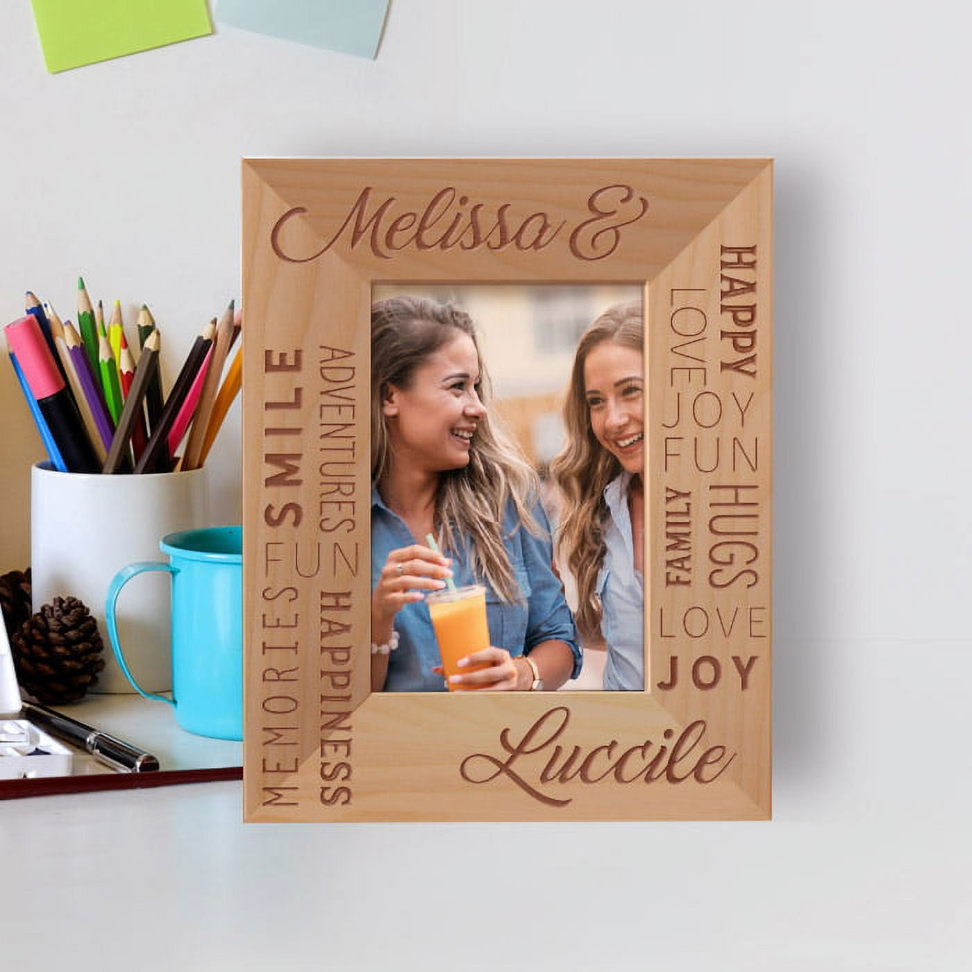 Sisters Memories Smile Fun Adventures Personalized Wooden Frame 3 1/2 ...