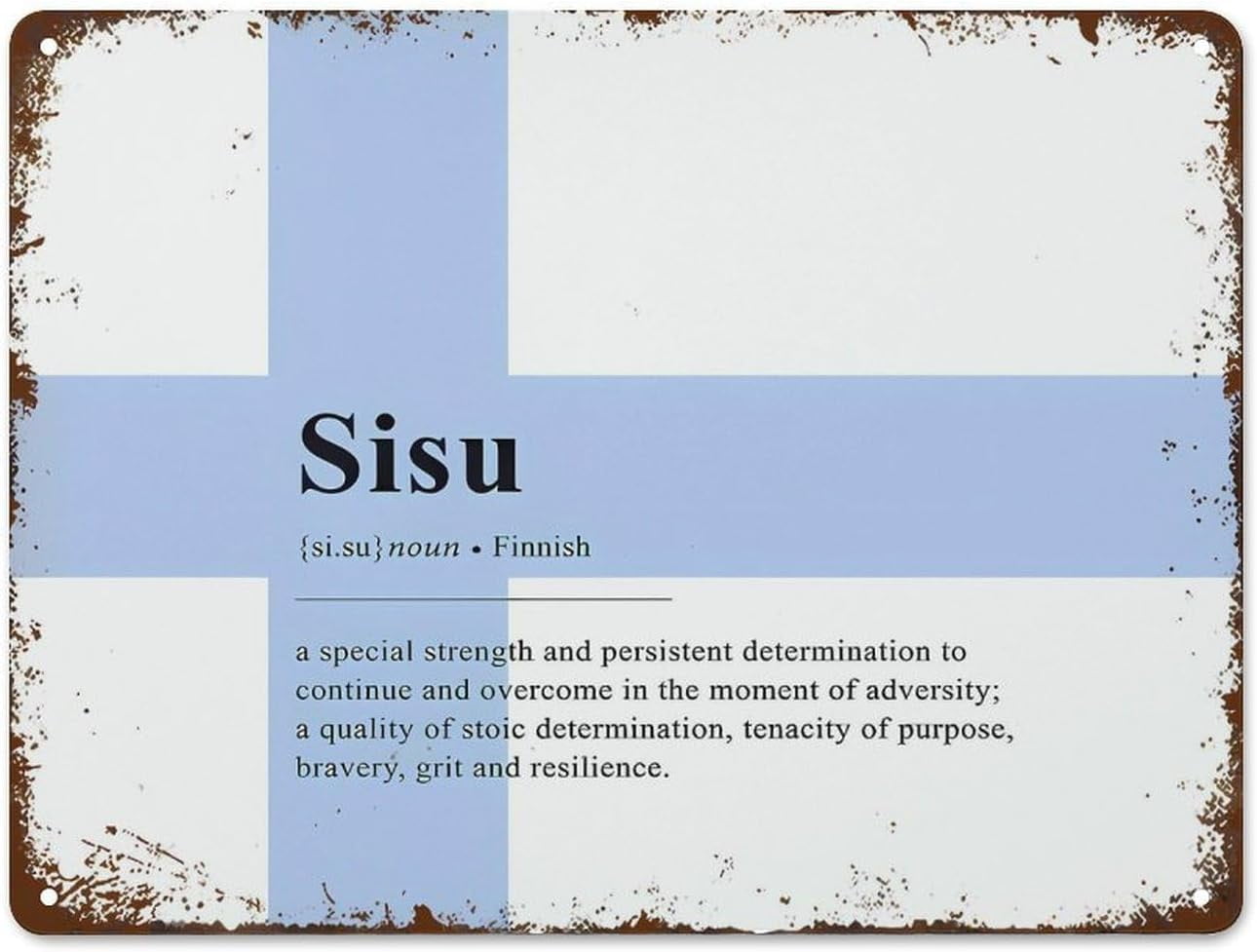 Sisu Definition Print Nordic Print Sisu Sign Art Metal Signs Metal Tin ...