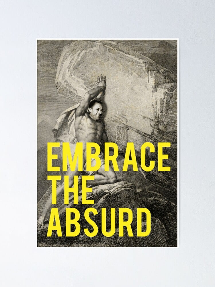 Sisyphus Happy Absurd Version Canvas Poster Decor Landscape Office Room ...