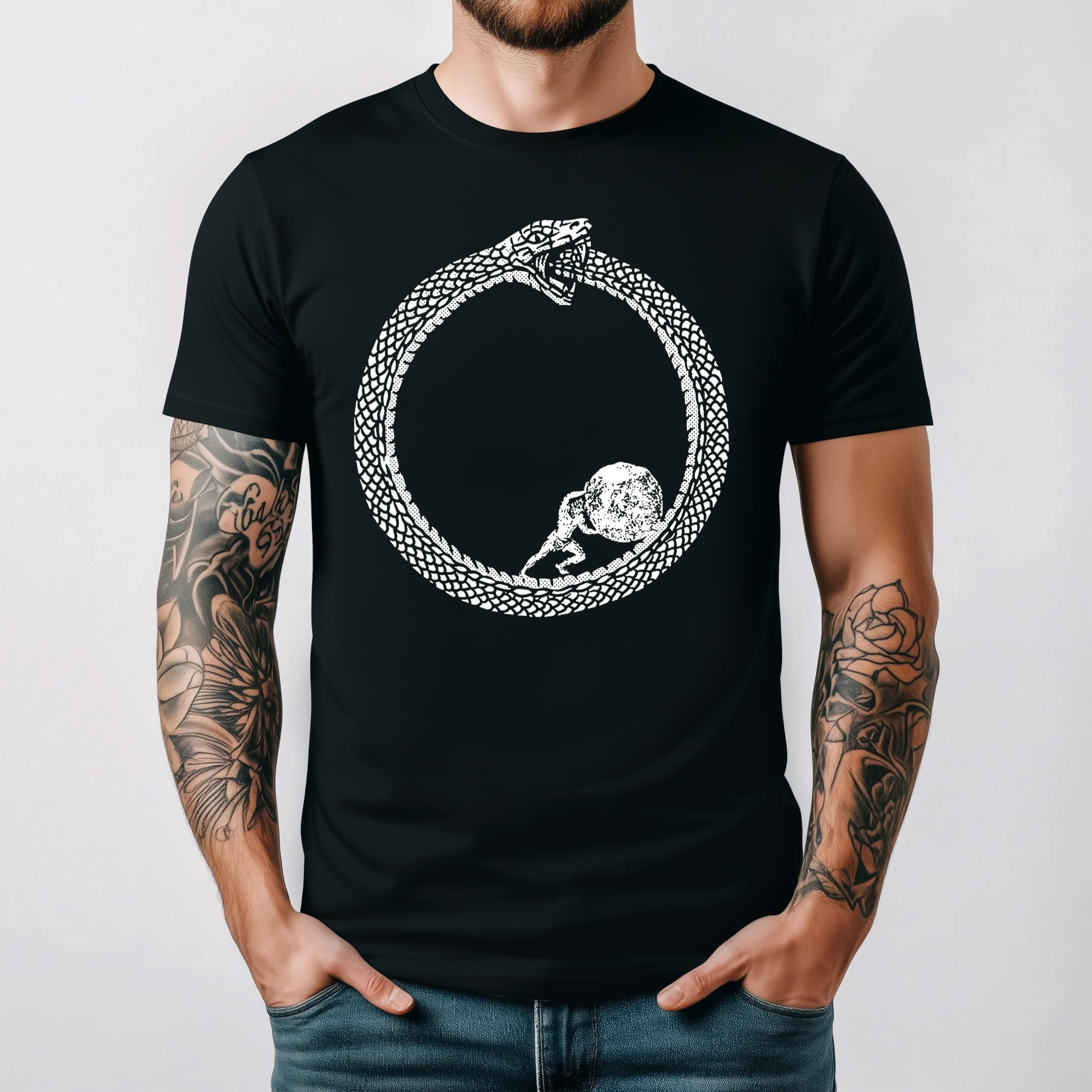 Sisyphus Ouroboros Myth Philosophy Strength Wisdom Unisex T-Shirt up to ...