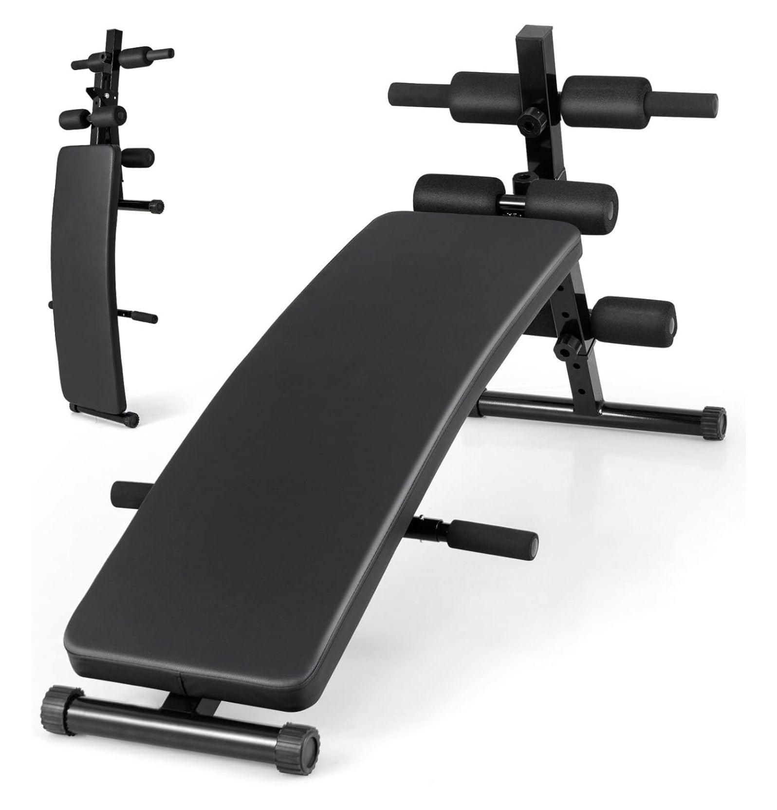 Sit Up Bench, Decline Sit up Bench with 5-level Adjustable Height, 300lbs Capacity & Anti-slip ...