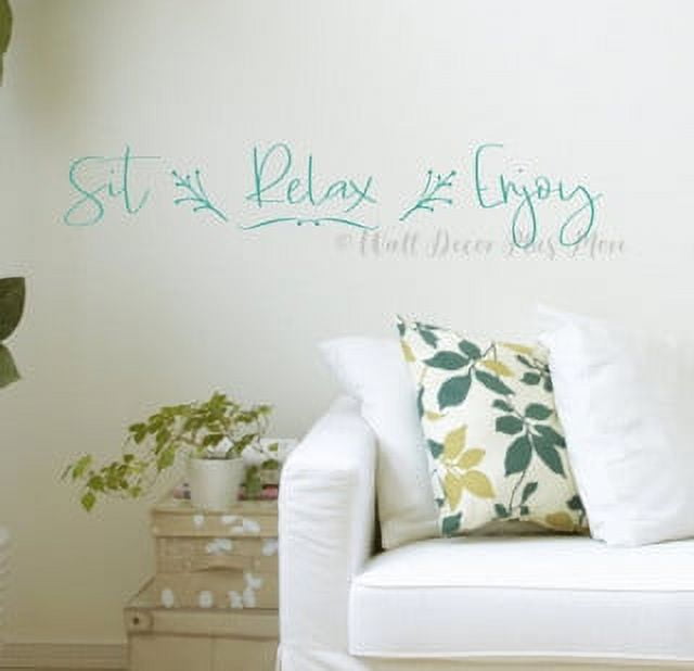 Sit Relax Enjoy Home Wall Quote Decals for Living Room - Wall Quote ...