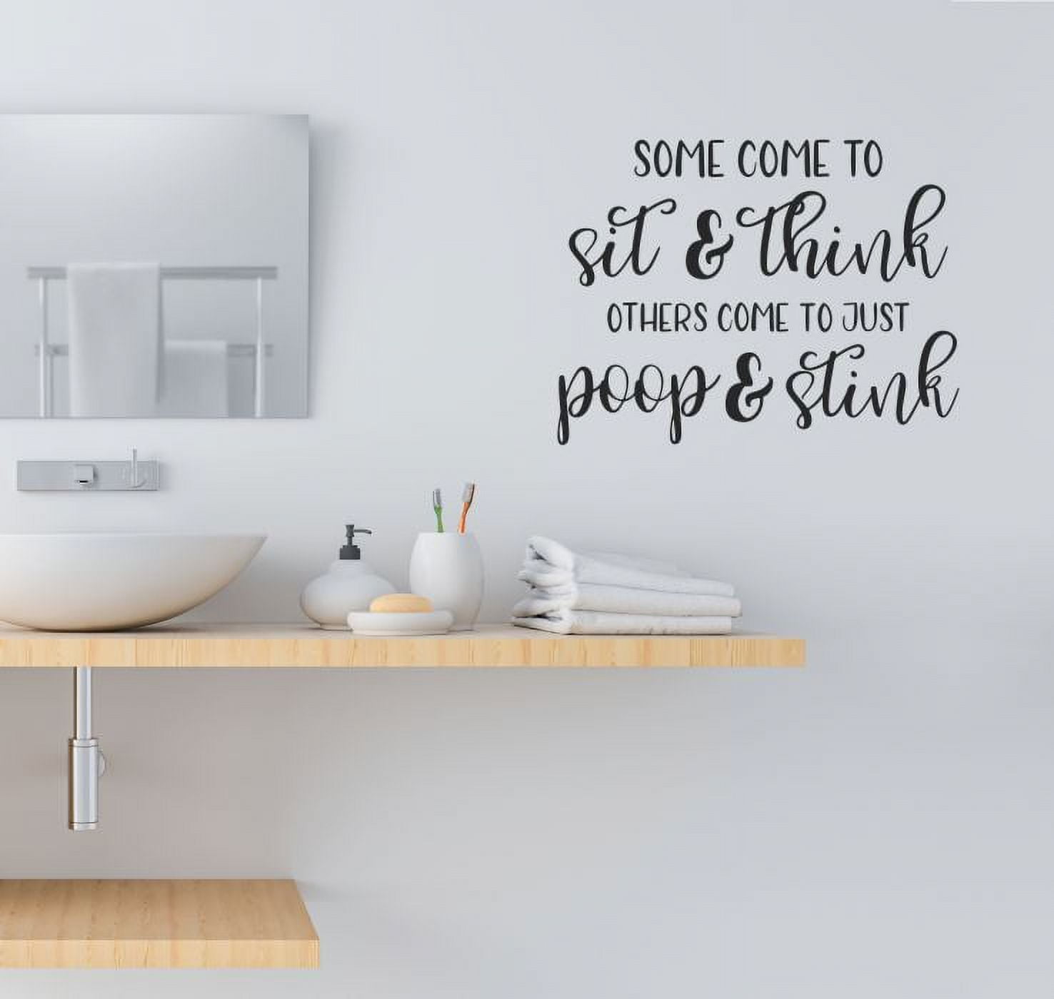 Sit Think Stink - Bathroom Wall Art Decor Quotes - Funny Decal Sticker ...