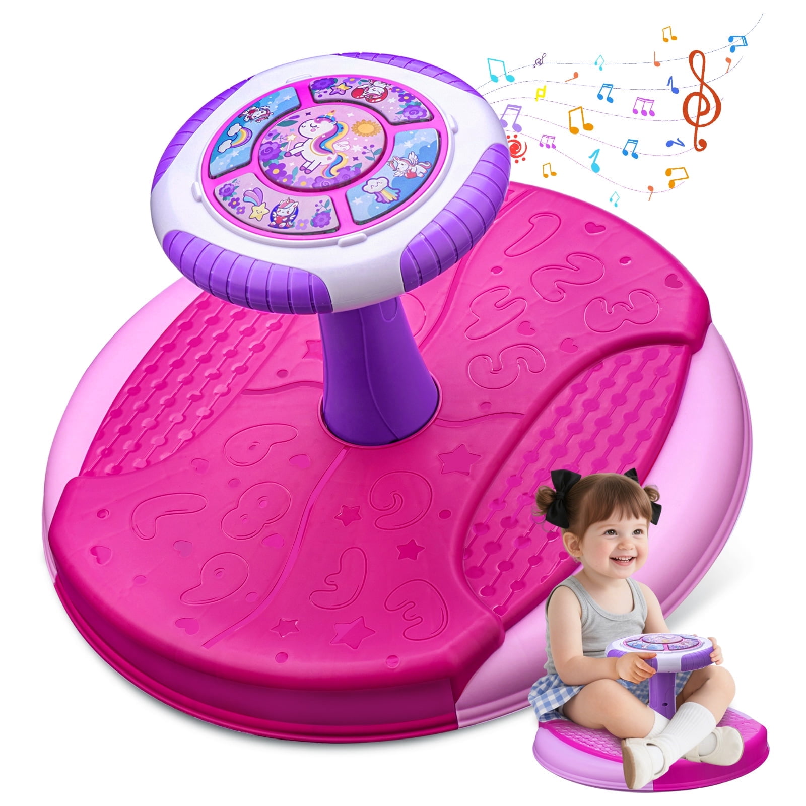 Sit and Spin Toys for Toddlers 3-5, 360° Toddler Spinning Seat with LED ...