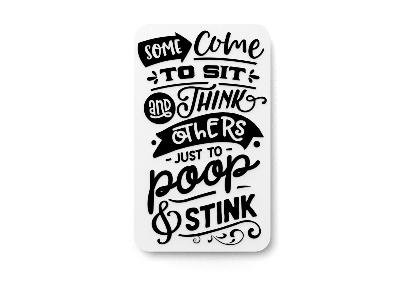 Sit and Think Bathroom Sign – Funny Humor Wall Decor for Home and ...