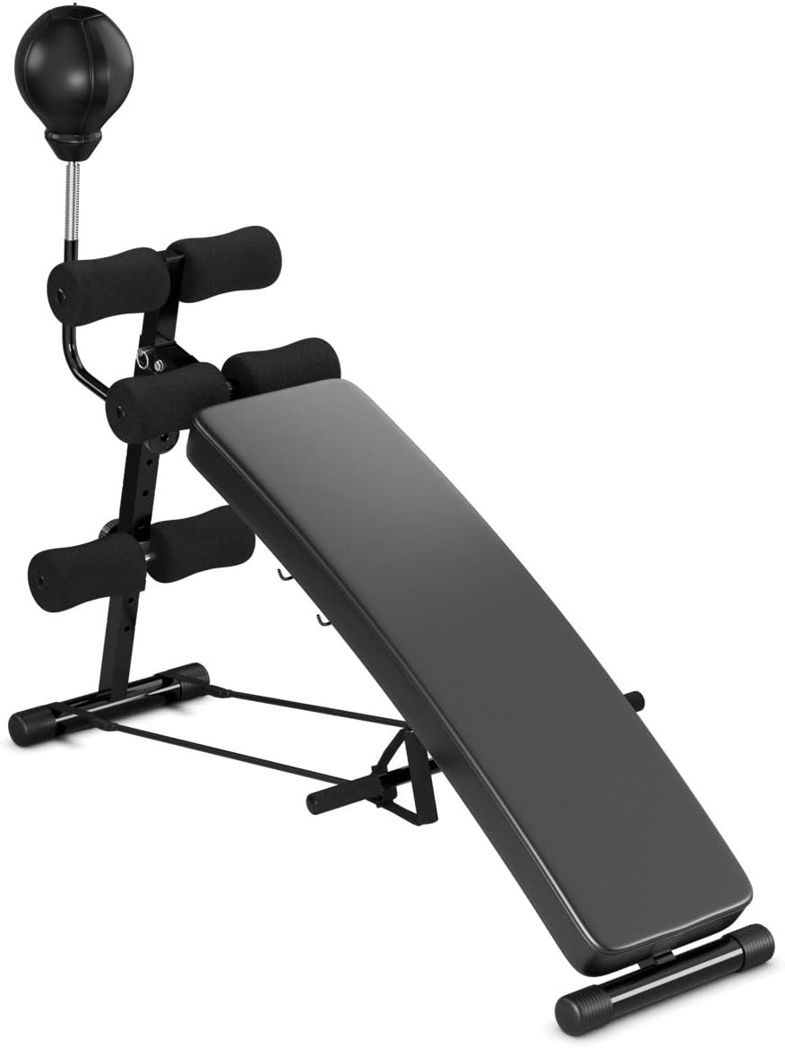 Sit up Bench with Speed Ball, Adjustable Curved Workout Bench for Full ...