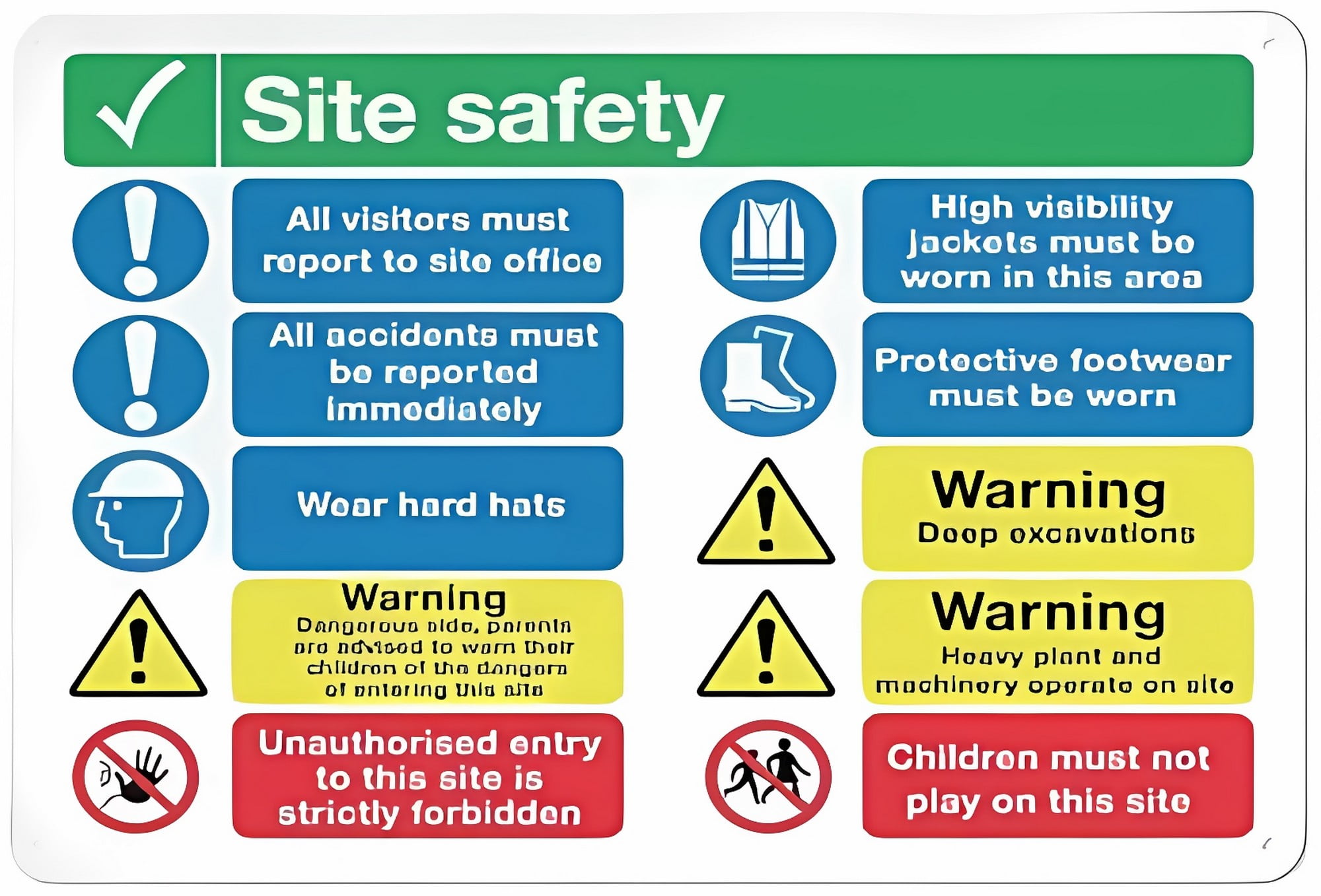 Site Safety Colour Markings Ohs Sign - 12×8 Inches, Grade Reflective ...