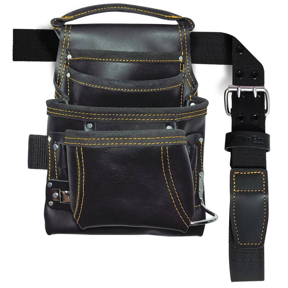 SiteGear 10 in.10 Pocket Leather Pro Carpenter's Nail and Tool Holster ...