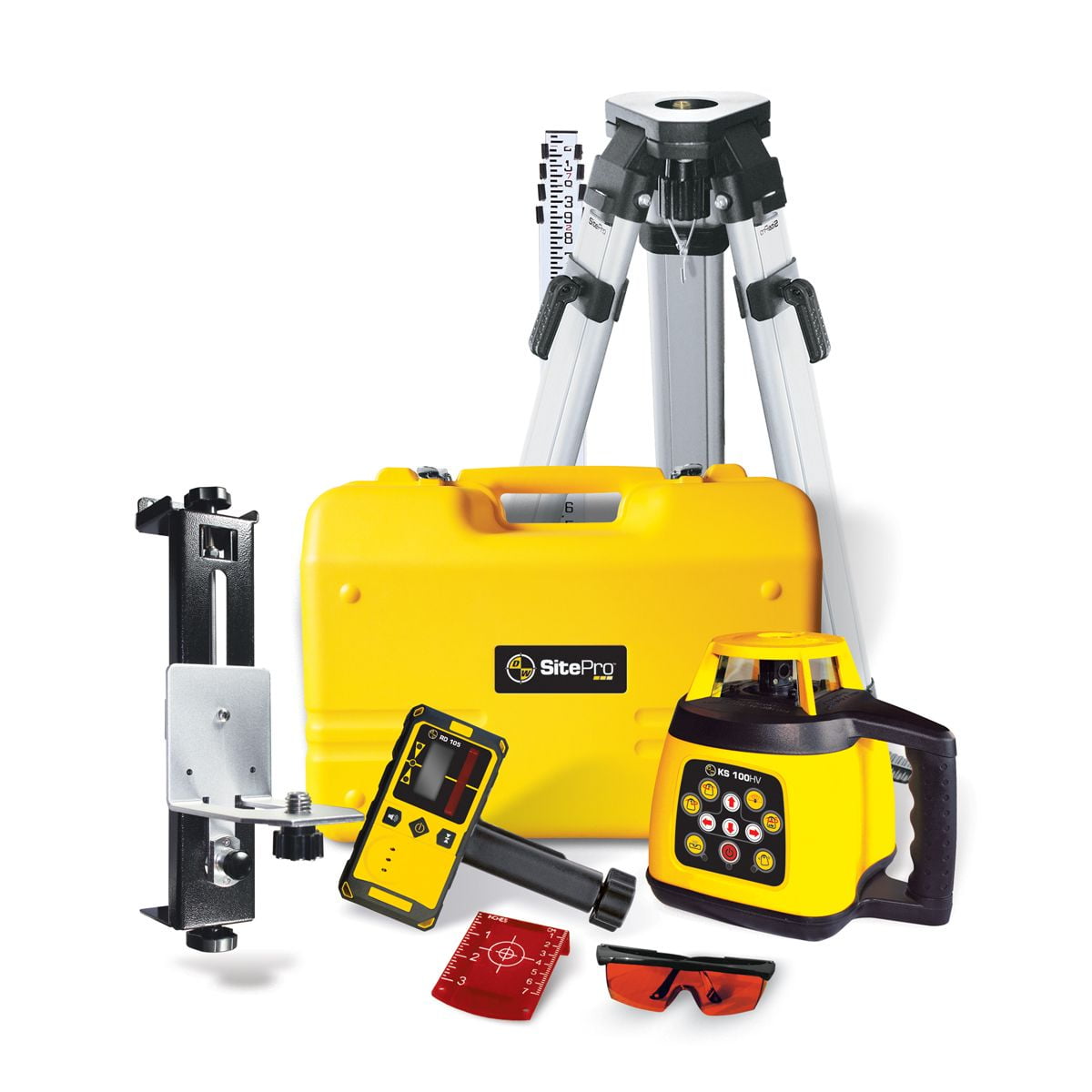 SitePro 27-KS100HV-4T Rotary Laser Complete Kit w/Tripod & Grade Rod ...