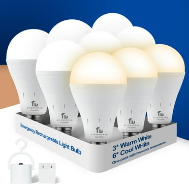 DABAOLUM 10Pcs LED Rechargeable Light Bulbs, 9W E27, 1200mAh Battery ...